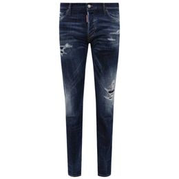 Dsquared2 Slim Jeans, Verwaschene, Abgenutzte Blaue Jeans
