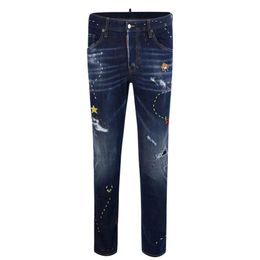 Dsquared2 Skater Jeans Dark Monster Maze Wash Blue Jeans