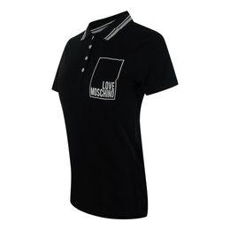 Moschino Poloshirt Mit Kleinem Box-logo, Schwarz
