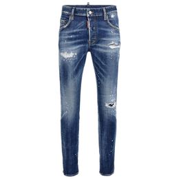 Dsquared2 Super Twinky Jeans, Verst&auml;rkte Jeans Mit Used-look-denim-waschung, Blau