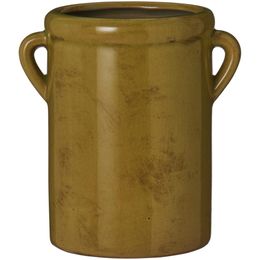 IB Laursen Keramiktopf Tora mit Henkeln Gr&uuml;n - H 16 cm &Oslash; 12 cm skandinavische Deko Online Shop