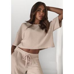 Lascana 3/4-Arm-Shirt mehrfarbig Gr. 48/50 f&uuml;r Damen. Mit Rundhals. Figurumspielend