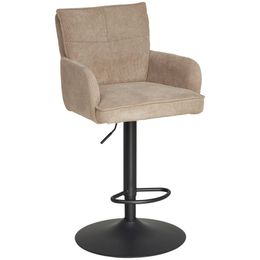 Livetastic Barhocker, Grau, Schwarz, Metall, Textil, rund, 57x100-121x57 cm, Sitzfl&auml;che 360&deg; drehbar, Esszimmer, Barm&ouml;bel, Barhocker