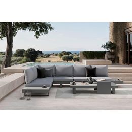 Ambia Garden Loungegarnitur, Anthrazit, Dunkelgrau, Metall, Kunststoff, Textil, 4-teilig, F&uuml;llung: Polyester,Schaumstoff, einzeln stellbar, 329x245 cm, gastro- und objekttauglich, Loungem&ouml;bel, Gartenlounge-Sets