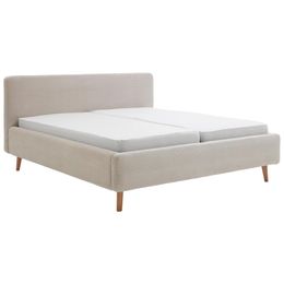 Xora Polsterbett, Beige, Holz, Esche, massiv, 180x200 cm, Reach, gepolstertes Kopfteil, in verschiedenen Gr&ouml;&szlig;en erh&auml;ltlich, Schlafzimmer, Betten, Polsterbetten