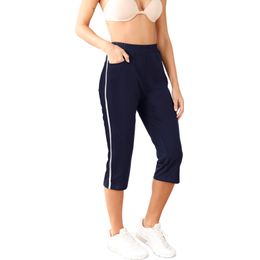 CR&Eacute;ATION L Damen Caprihose mit Kontrast-Paspelierung marine Gr&ouml;&szlig;e 52