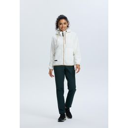 Icepeak Damen Strickfleecejacke "Icepeak AALET", wei&szlig;, Gr. XXXL, Obermaterial: 100% Polyester, Jacken, mit fester Kapuze, aus Polyester