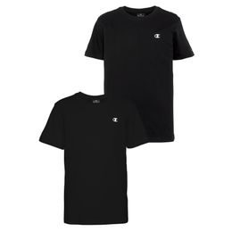 Champion Jungen T-Shirtnbk, nbk, ns, Gr. S, Jersey, Obermaterial: 100% Baumwolle, Shirts, 2er-Pack, Kurzarm, mit Rundhalsausschnitt, aus Baumwolle