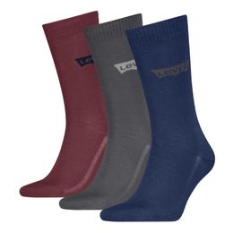 Levi's LEVI'S Damen Socken "LEVIS REGULAR CUT BW LOGO RECYCL CO 3P", Gr. 39blau, grau, rot, Baumwollmischung, Socken, mit breitem Logobund