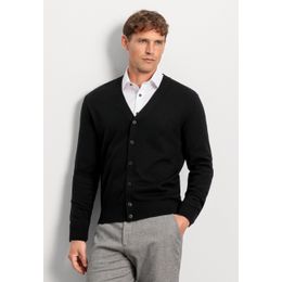 OLYMP Herren Strickjacke "OLYMP Casual Strick, Strickjacke"schwarz, Gr. XL, 100% Schurwolle, Strickjacken