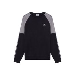 Champion Herren Sweatshirt "Sports-inspired Interlock Crewneck with Tape detailing"nbk, dgg, Gr. L, Obermaterial: 82% Baumwolle, 18% Polyester,