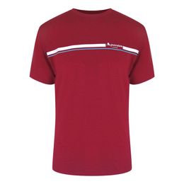 Aquascutum Active Cotton Stripes Bordeaux Burgundy T-shirt