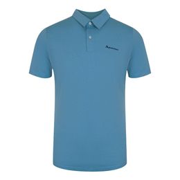 Aquascutum Active Cotton Polo Dry-fit Poloshirt In Avio-blau