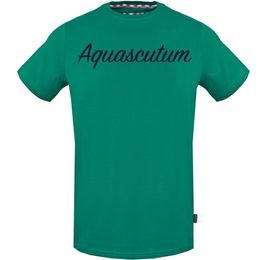 Aquascutum Unterschrift Logo Gr&uuml;nes T-Shirt
