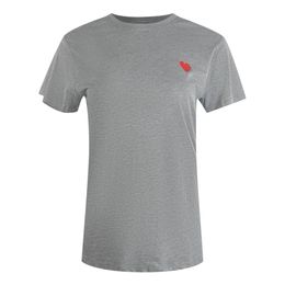 Moschino T-shirt Mit Kleinem Roten Herzlogo, Grau
