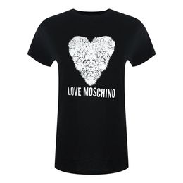 Schwarzes T-shirt Mit Herzprint Von Love Moschino