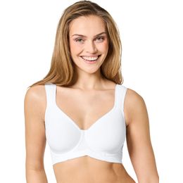 CR&Eacute;ATION L Damen Schalen-BH ohne B&uuml;gel mit Powermesh wei&szlig; Gr&ouml;&szlig;e 80F