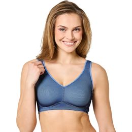 w&auml;schepur Damen Sport-BH ohne B&uuml;gel mit Netzstruktur marine-himmelblau Gr&ouml;&szlig;e 110A