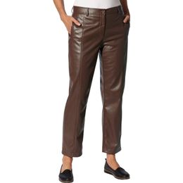CR&Eacute;ATION L Damen Lederimitathose mit Teilungsnaht vorne schoko Gr&ouml;&szlig;e 40