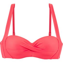 Lascana Damen Bandeau-Bikini-Top koralle Gr&ouml;&szlig;e 44G