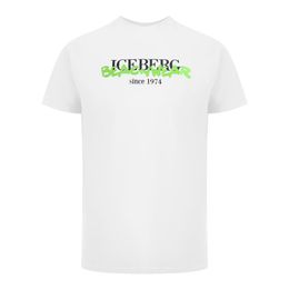 Wei&szlig;es T-shirt Mit Ice Iceberg Beachwear Logo