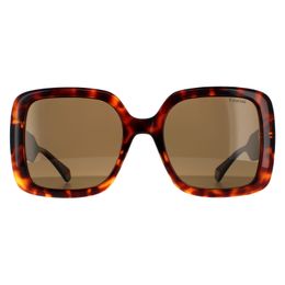 Polaroid Square Womens Dark Havana Bronze Polarisierte Sonnenbrille