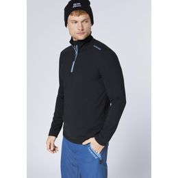 Chiemsee Herren Strickfleece-Pulloverschwarz beauty, Gr. XXL, Obermaterial: 78% Polyester, 22% Elasthan, Pullover, mit sportlichem Logodruck,