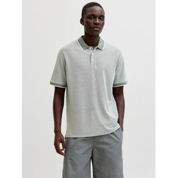 Jack & Jones JACK & JONES Herren Poloshirt "JPRBLUALVES SS POLO SN"laurel wreath detail:melange, Gr. L, meliert, Jersey, Obermaterial: 50% Baumwolle, 50%
