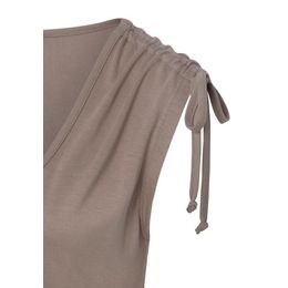 Lascana Strandtop taupe Gr. 36/38 f&uuml;r Damen. Mit Rundhals. Figurbetont. Nachhaltig.