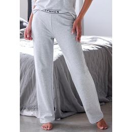 Copenhagen Studios Pyjamahose grau Gr. 48/50 f&uuml;r Damen. Mit Logodruck. L&auml;ssig Geschnitten. Nachhaltig.