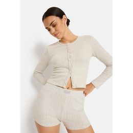 LSCN BY LASCANA Cardigan grau Gr. 44/46 f&uuml;r Damen. Mit Rundhals