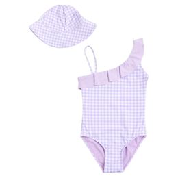 Threadbare. Threadbare - Badeanzug-Set f&uuml;r M&auml;dchen (Violett)