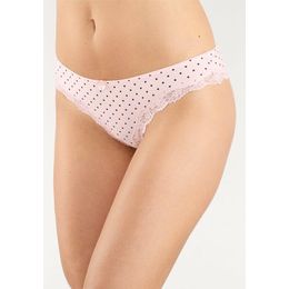 Lascana Brasilslip mehrfarbig Gr. 32/34 f&uuml;r Damen. Mit Schleife, Spitze. K&ouml;rpernah. Nachhaltig.