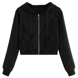 Miso - Kurz-Hoodie f&uuml;r Damen, leger (Schwarz)