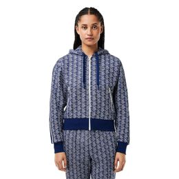 Lacoste - Hoodie mit durchgehendem Rei&szlig;verschluss f&uuml;r Damen, gerippt, Regul&auml;r (Methyl-Blau)