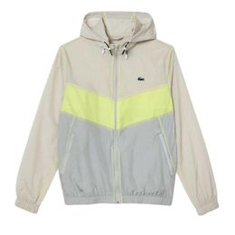 Lacoste - Blousonjacke f&uuml;r Herren, Durchgehender Rei&szlig;verschluss (Grau/Gelb)