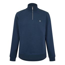 Original Penguin - Sweatshirt f&uuml;r Herren, mit kurzem Rei&szlig;verschluss (warmes Blau)
