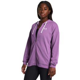 Under Armour - "Rival Terry" Hoodie mit durchgehendem Rei&szlig;verschluss f&uuml;r Damen, &Uuml;bergro&szlig; (Violett)