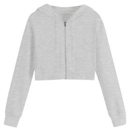 Miso - Kurz-Hoodie f&uuml;r Damen, leger (Grau)
