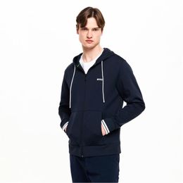 BOSS - Hoodie mit durchgehendem Rei&szlig;verschluss f&uuml;r Herren, Sport, Stretch (Dunkelblau)