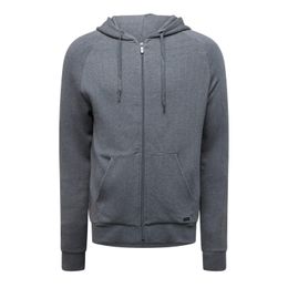 BOSS - "Heritage" Hoodie mit durchgehendem Rei&szlig;verschluss f&uuml;r Herren, Raglan&auml;rmel (Mittelgrau)