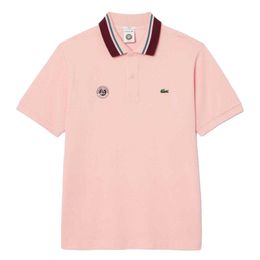 Lacoste - "Roland Garros" Poloshirt f&uuml;r Herren, Seitenschlitze, leger, kurz&auml;rmlig (Pink)