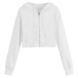 Miso - Kurz-Hoodie f&uuml;r Damen, leger (Wei&szlig;)