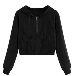 Miso - Kurz-Hoodie f&uuml;r Damen (Schwarz)