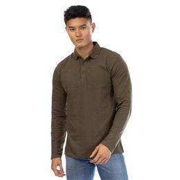 Peter Werth - "Noaks" Poloshirt f&uuml;r Herren, Lang&auml;rmlig (Oliv)