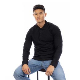 Peter Werth - Poloshirt f&uuml;r Herren, bestickt, Lang&auml;rmlig (Schwarz)