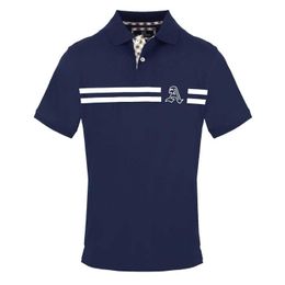 Aquascutum - Poloshirt f&uuml;r Herren, Mit Kragen, kurz&auml;rmlig (Marine)