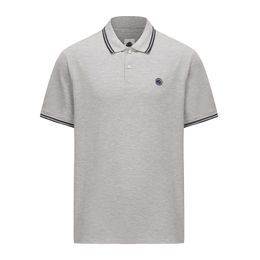 Pretty Green - "Barton" Poloshirt f&uuml;r Herren, kurz&auml;rmlig (Grau meliert meliert)