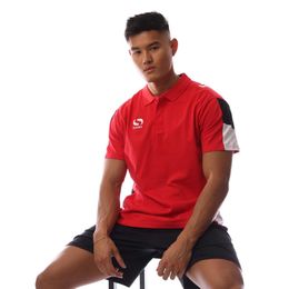 Sondico - "Venata" Poloshirt f&uuml;r Herren, Mit Kragen (Rot/Wei&szlig;/Schwarz)
