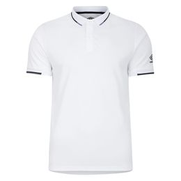 Umbro - Poloshirt f&uuml;r Herren, Gerippter &Auml;rmelaufschlag (Wei&szlig;)